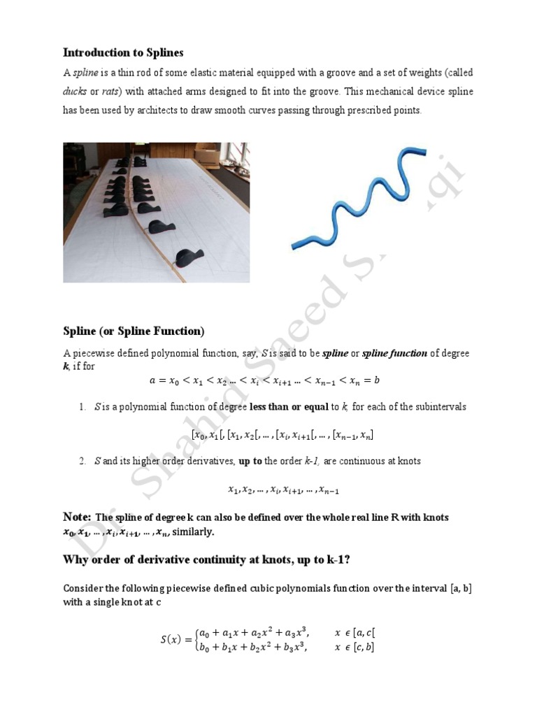 Intro To Splines | PDF | Spline (Mathematics) | Interpolation