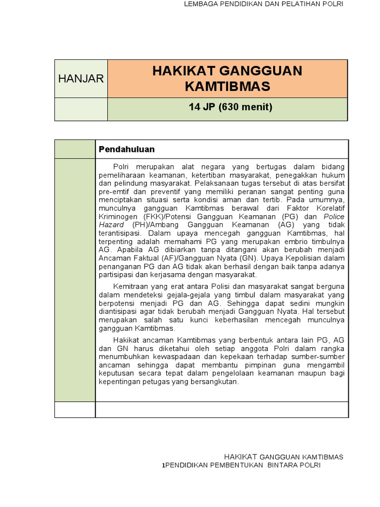 Hakikat Gangguan Kamtibmas dan PG | PDF