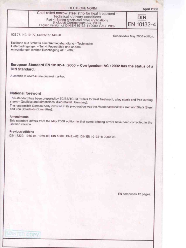 Din en 10132 4 | PDF