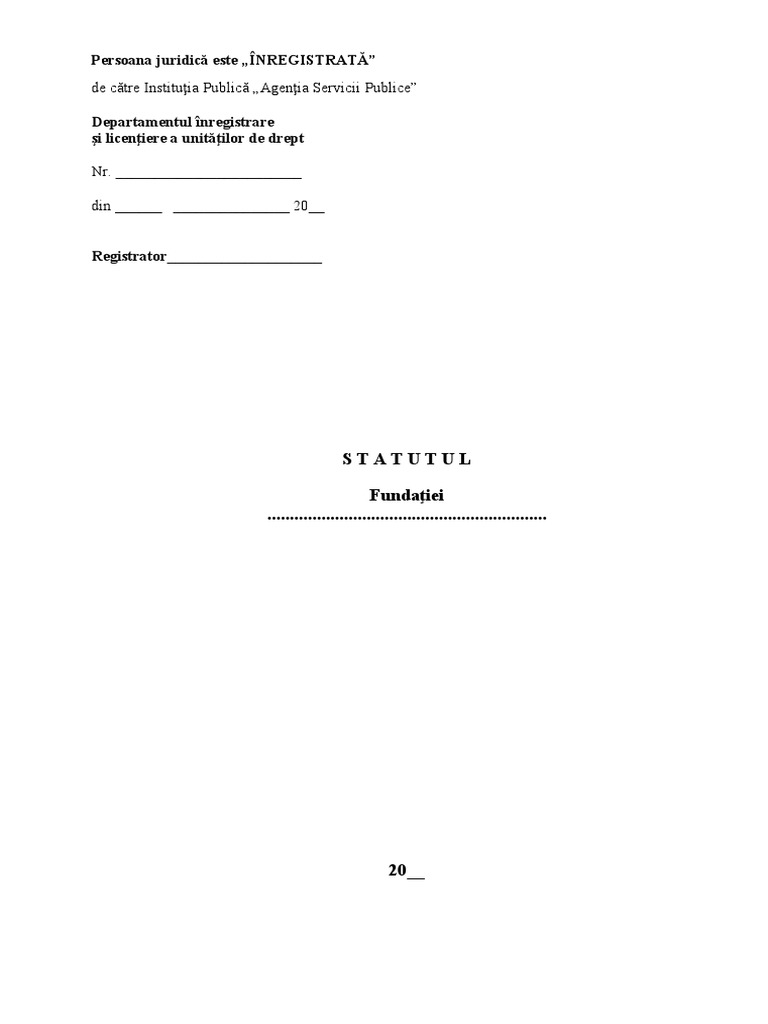 Model de Statut Pentru Fundatii 2 | PDF