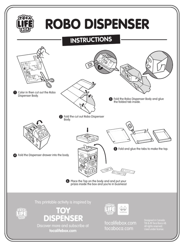 TocaLife Subbox Printables ToyDispenser MysteryBox v1 220406 | PDF