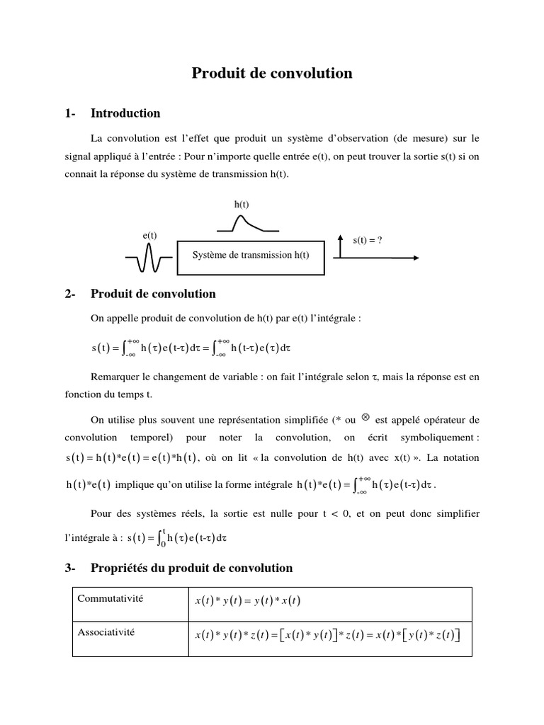 Comprendre le produit de convolution | PDF | Intégral | Mathématiques
