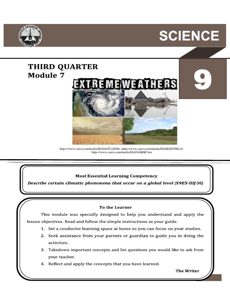Science 9 Q3 Week 7 | PDF | Greenhouse Effect | Climate Change
