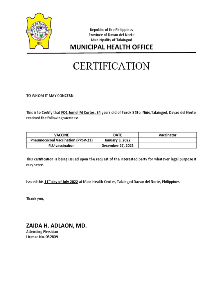 Vac Cert | Download Free PDF | Disasters | Epidemics