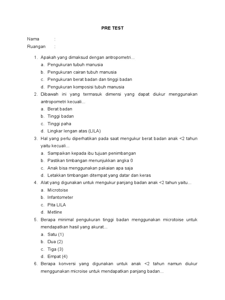 PRE TEST Dan POST TEST | PDF