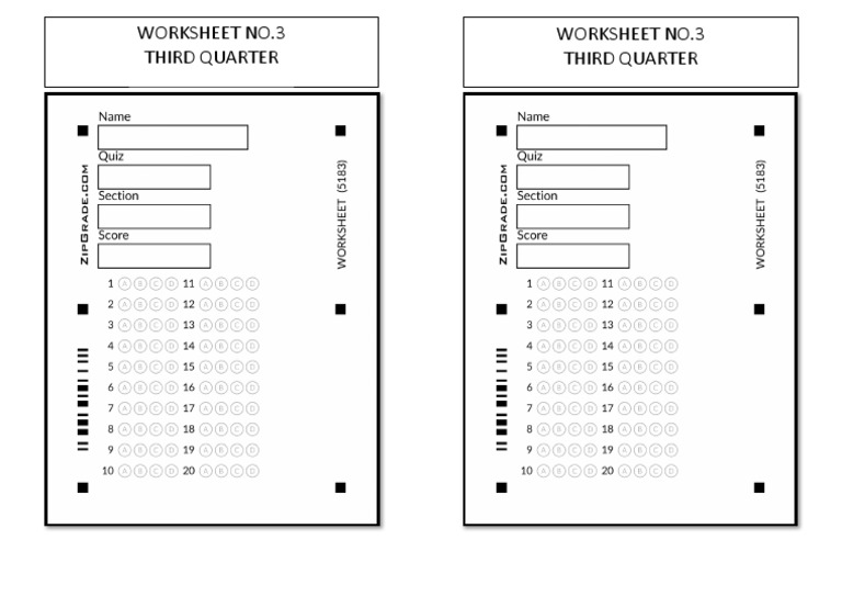 Answer Sheet 20 Items | PDF