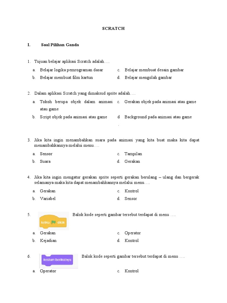 Soal Scratch untuk Pemula | PDF | Komputer