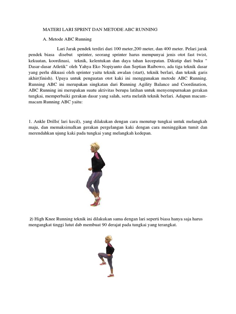 Materi Lari Sprint Dan Metode Abc Running | PDF