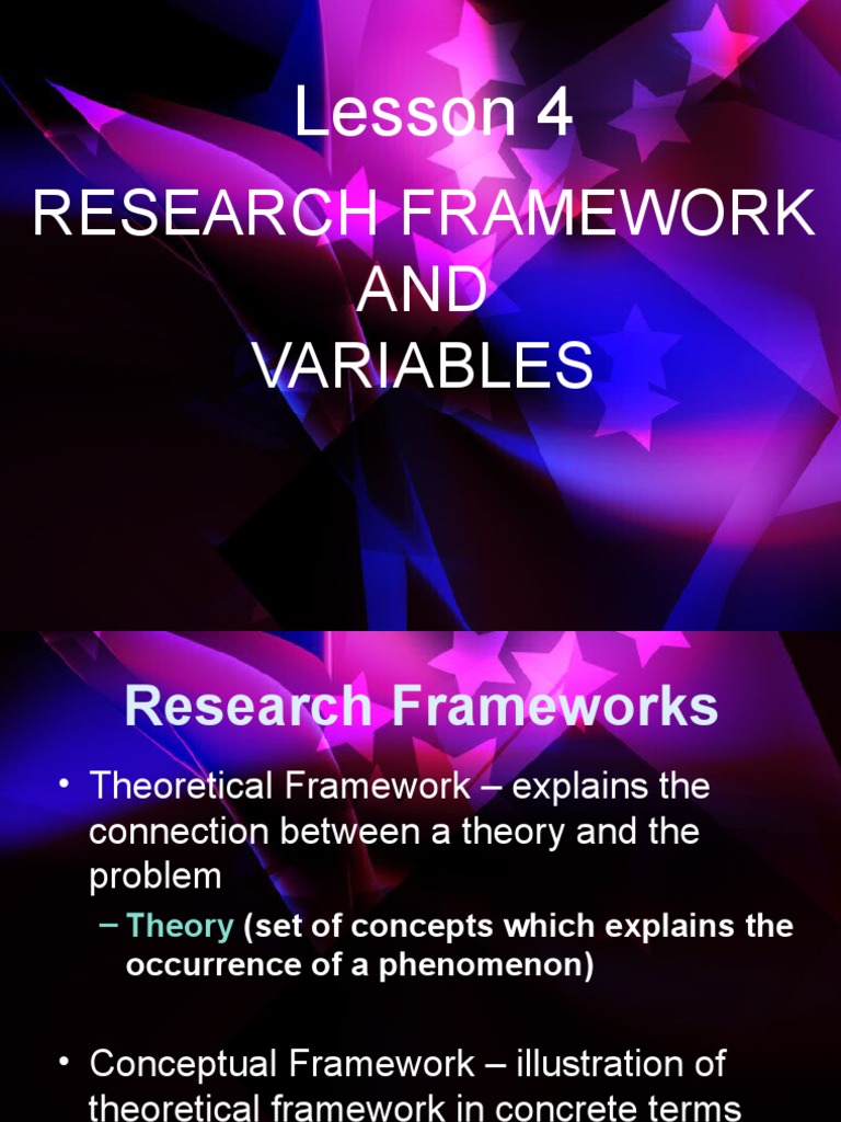 Lesson 4 Framework and Variables | PDF | Dependent And Independent ...