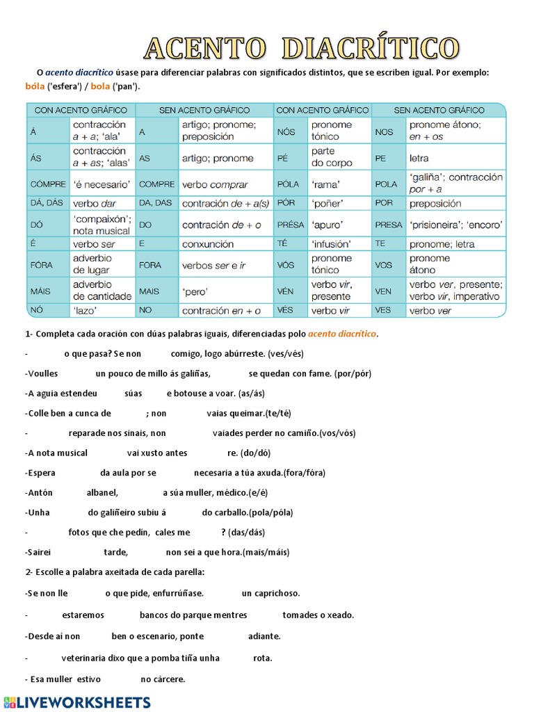 Bóla Bola: Acento Diacrítico | PDF