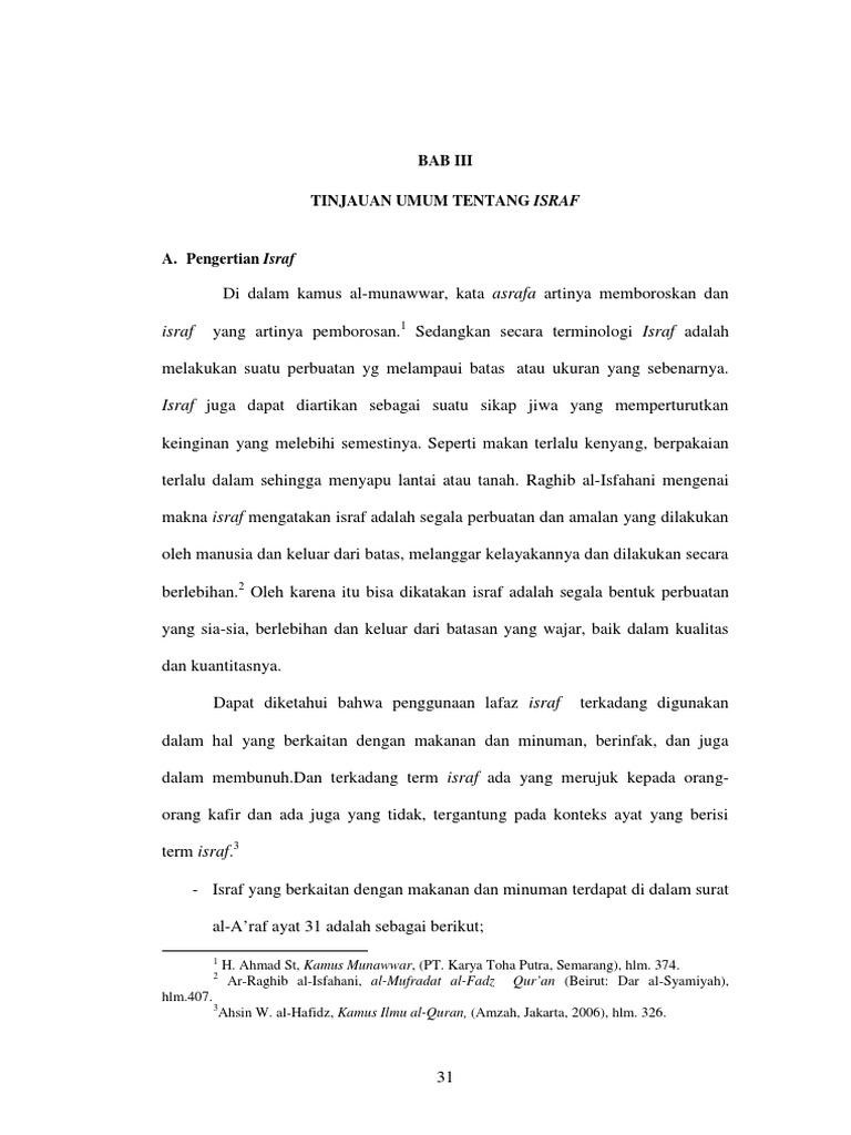 Pengertian dan Contoh Israf dalam Al-Qur'an | PDF