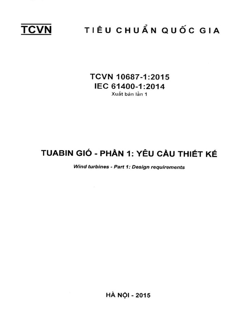 TCVN 10687 1 2015 Tuabin Gio Phan 1 Yeu Cau Thiet Ke | PDF