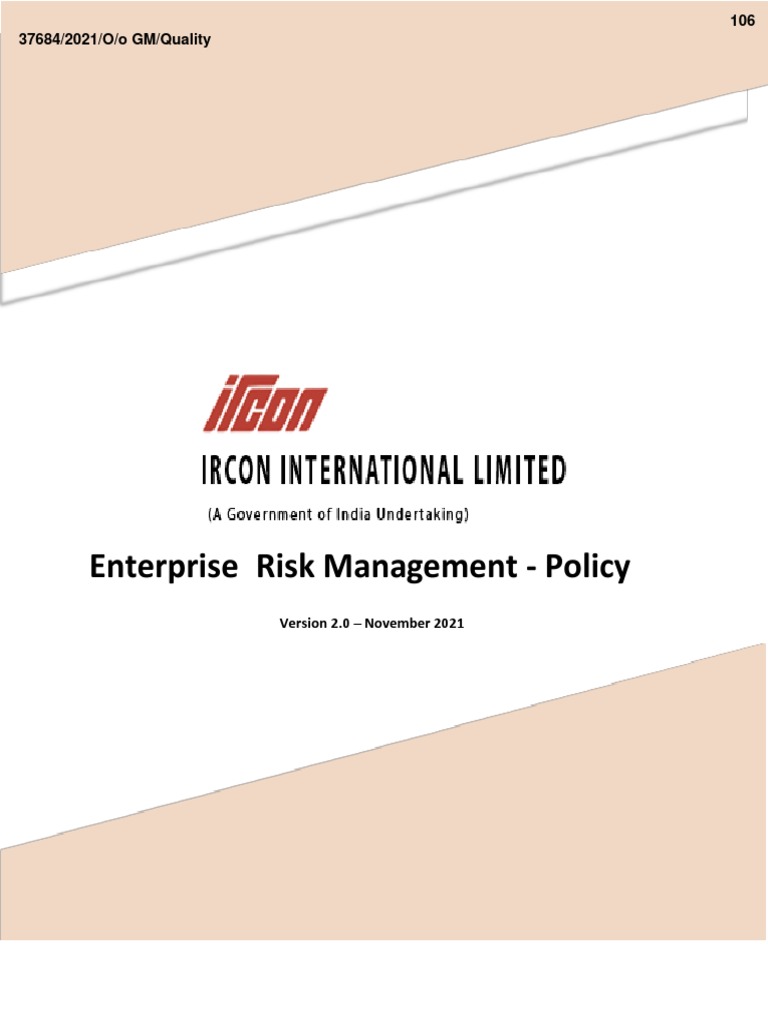 Revised Risk Management Policy | PDF | Risk Management | Risk