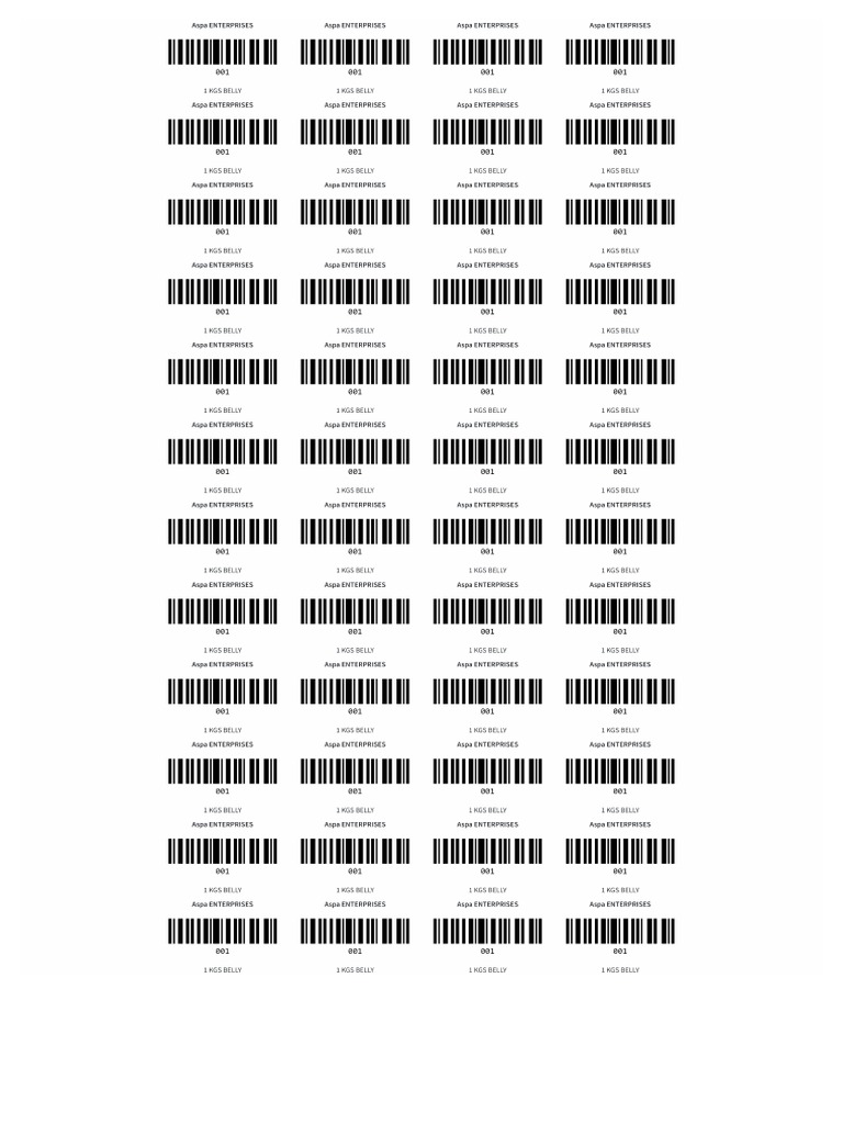 Item Barcode Pdf