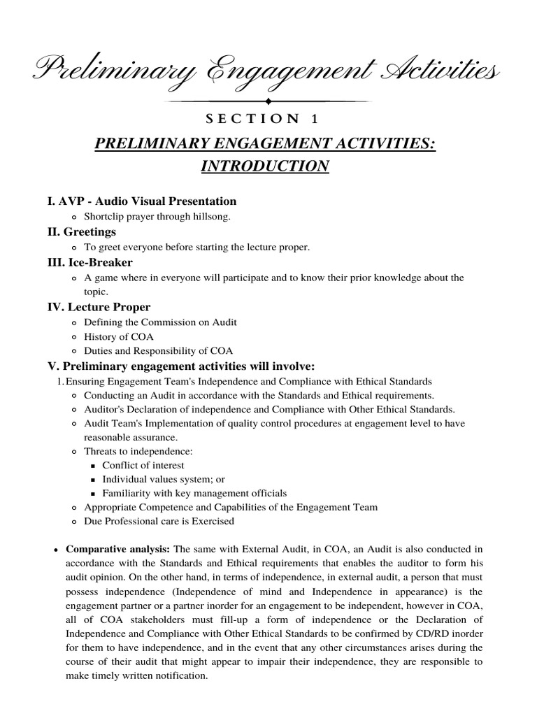 Preliminary Engagement Activities | PDF | Audit | Financial Audit