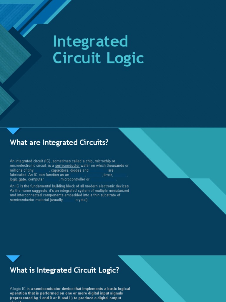 Integrated Circuit Logic | PDF | Integrated Circuit | Electronic Circuits