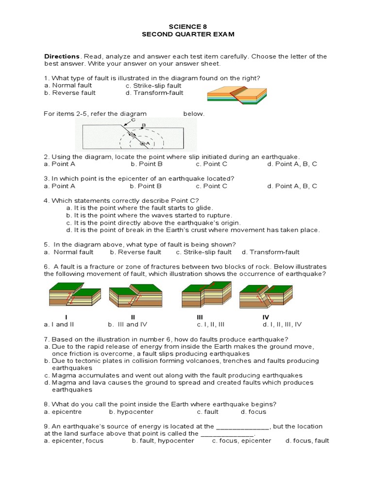 Earthquake and Typhoon Exam Questions | PDF | Earthquakes | Meteoroid