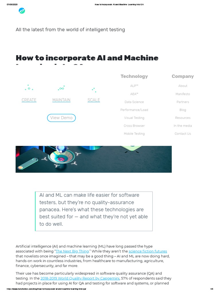 How To Incorporate AI and Machine Learning Into QA | Download Free PDF ...