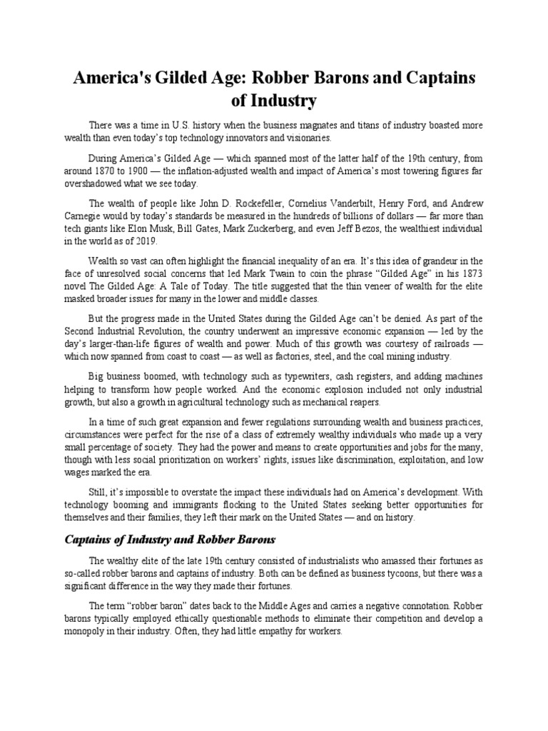 America - History | PDF | John D. Rockefeller | Andrew Carnegie