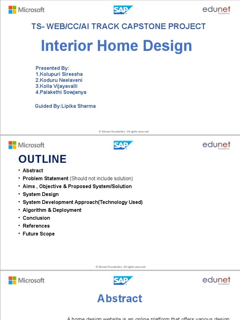 Capstone Project Sample PPT Template 2-1 | PDF | Interior Design | Design