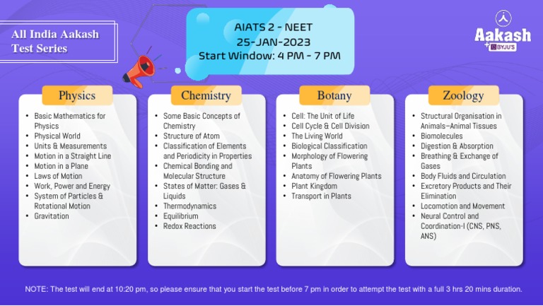 11th NEET AIATS 2 | PDF