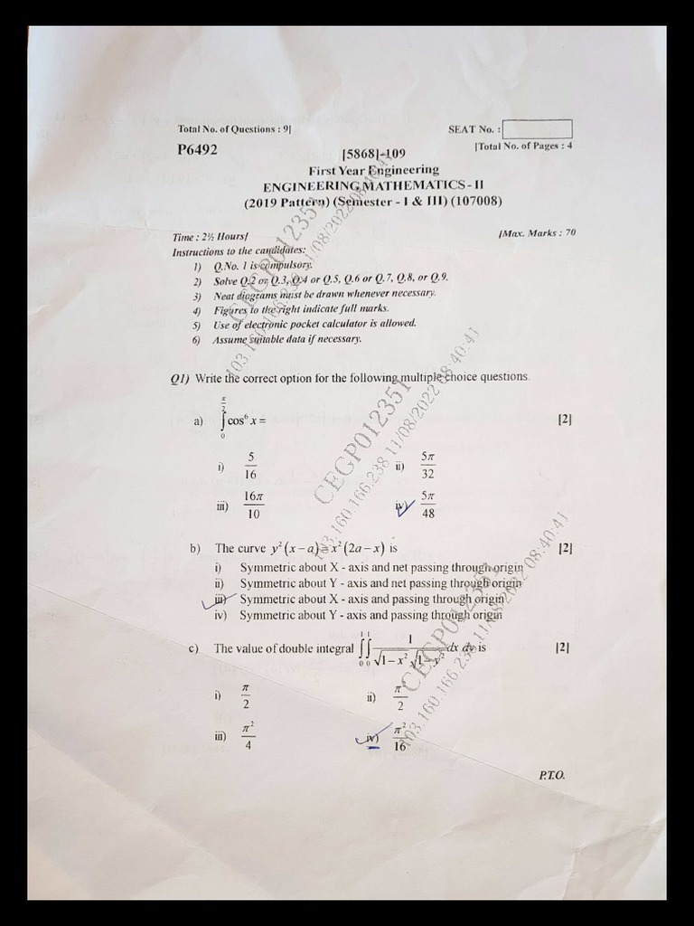 End-Sem Question Paper's | PDF