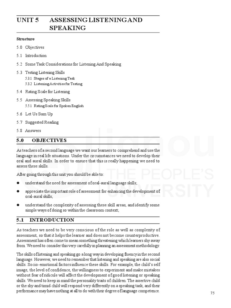 Unit 5 | Download Free PDF | Reading Comprehension | Speech