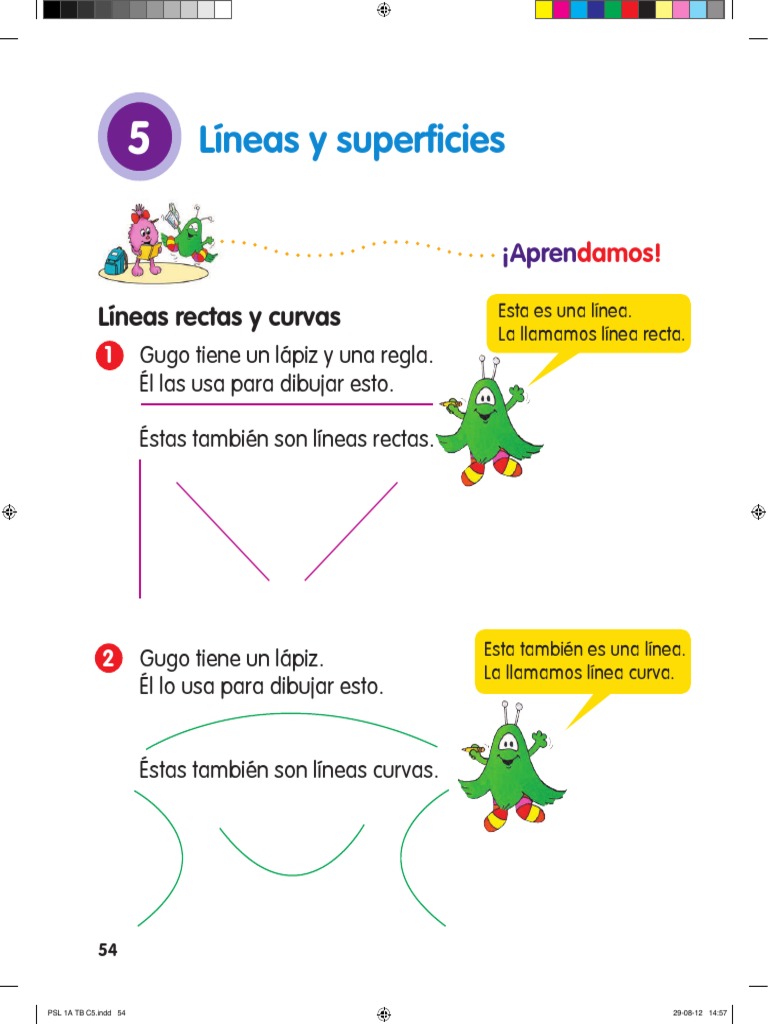 Líneas Rectas y Curvas para Niños | PDF | Geometría