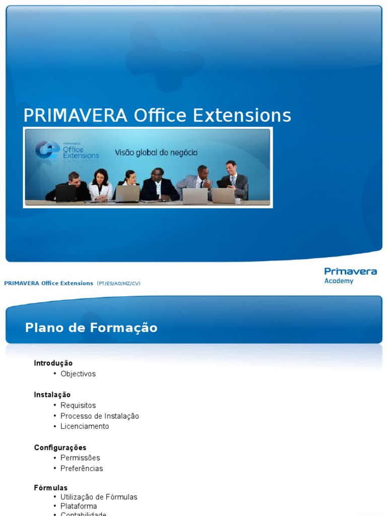 PRIMAVERA Office Extensions | PDF | Microsoft Excel | Planejamento de ...