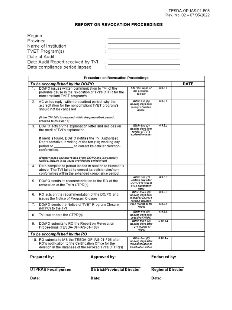 Tesda Op Ias 01 f08 Updated | PDF | Justice | Crime & Violence Tesda Op Ias 01 f08 Updated | PDF | Justice | Crime & Violence