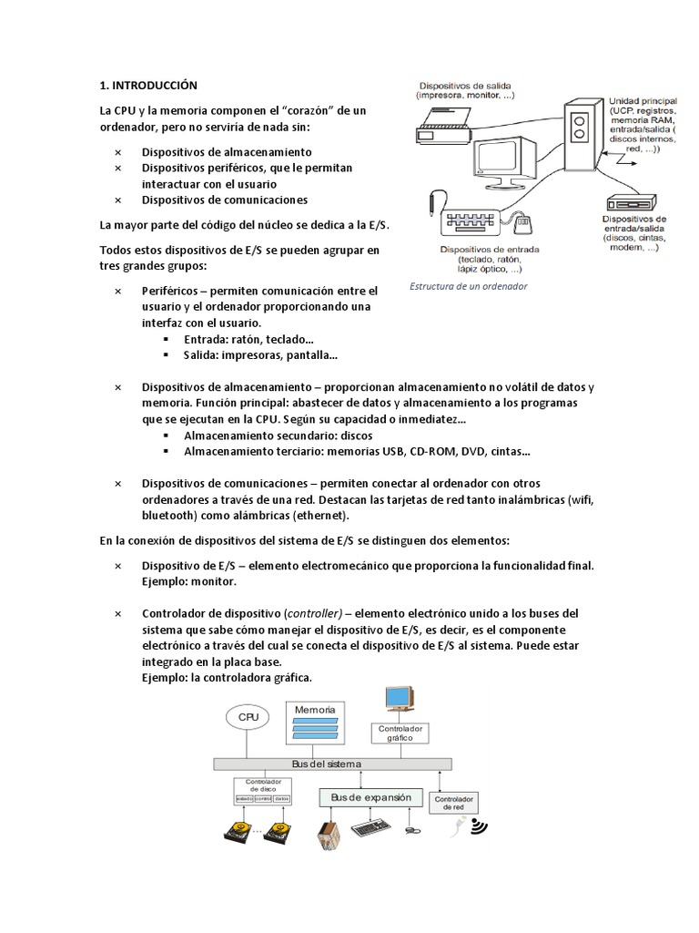 Resumen T5 | PDF | Almacenador intermediario de datos | De entrada y salida