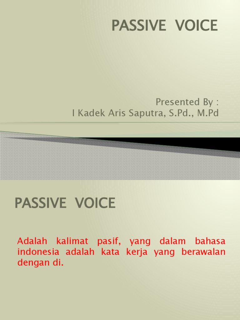 Materi Passive Voice | PDF | Linguistic Morphology | Languages