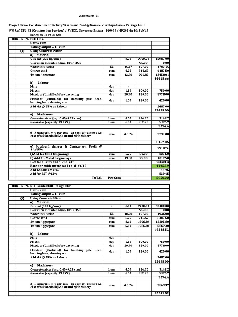 Aeration Tank 3 & 4 Estimate | PDF | Concrete | Construction Aggregate