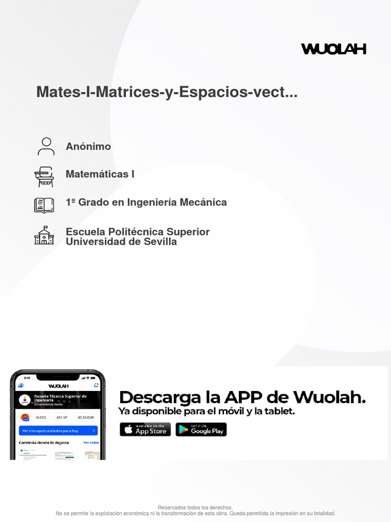 Matrices Y Espacios Vectoriales Pdf