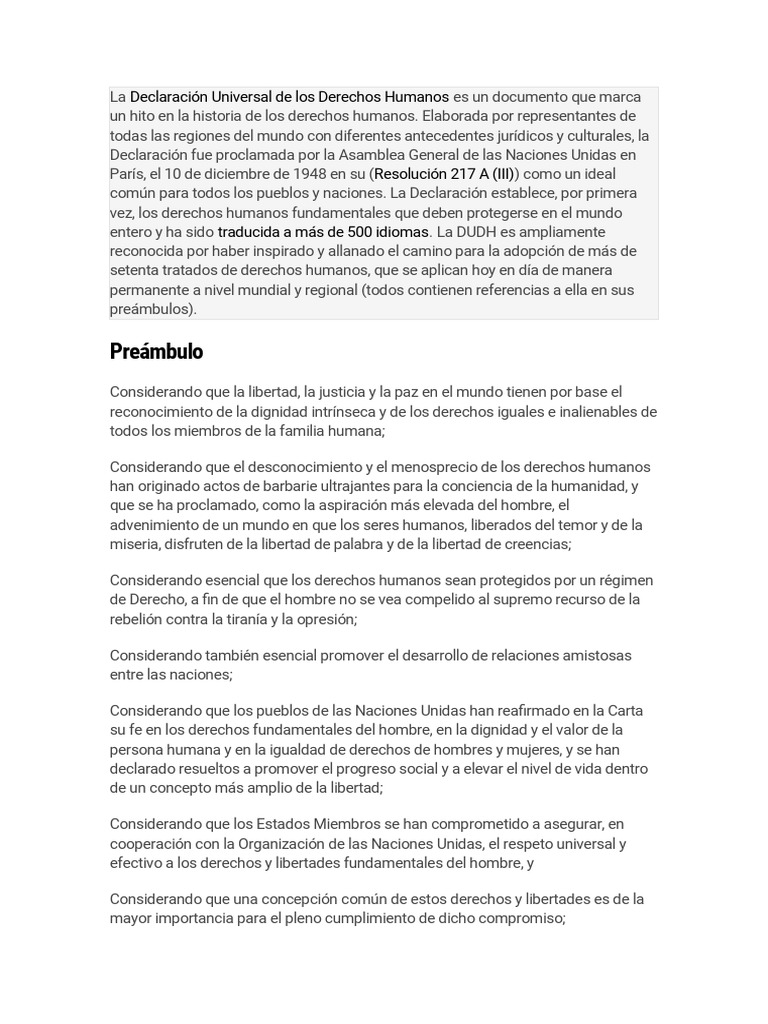 Declaración de Derechos Humanos | PDF | Derechos humanos | Justicia