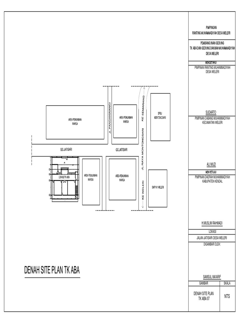 Denah Siteplan TK Aba 07 Jatisari Weleri | PDF
