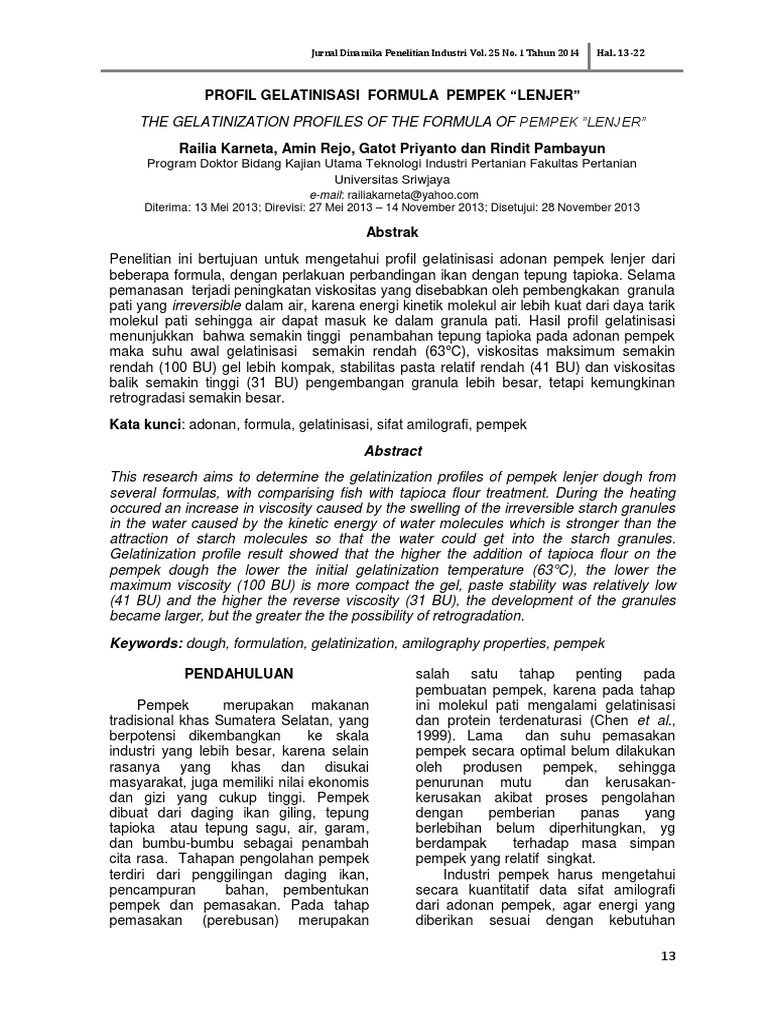 Gelatinisasi Pati | PDF