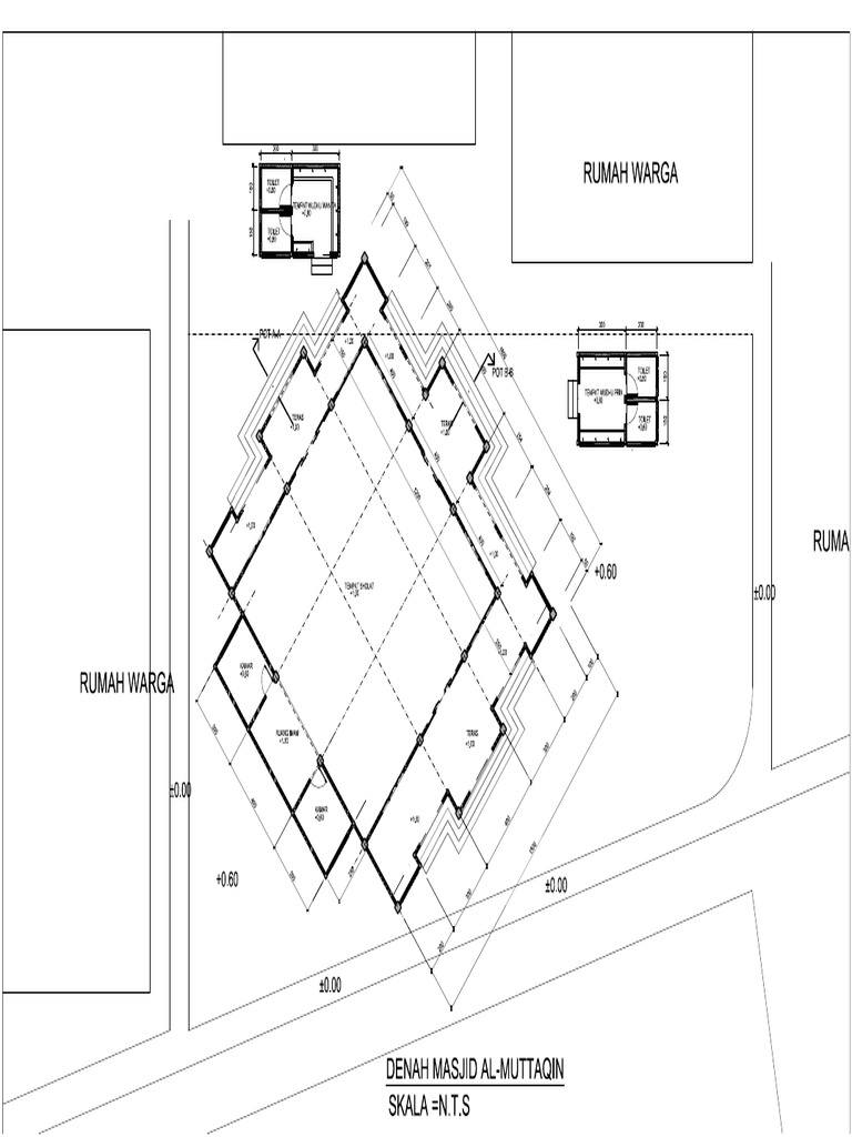 (Denah Tata Ruang Masjid Al Muttaqin | PDF