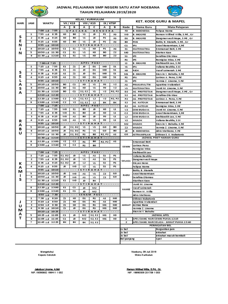 Jadwal 19,20 | PDF