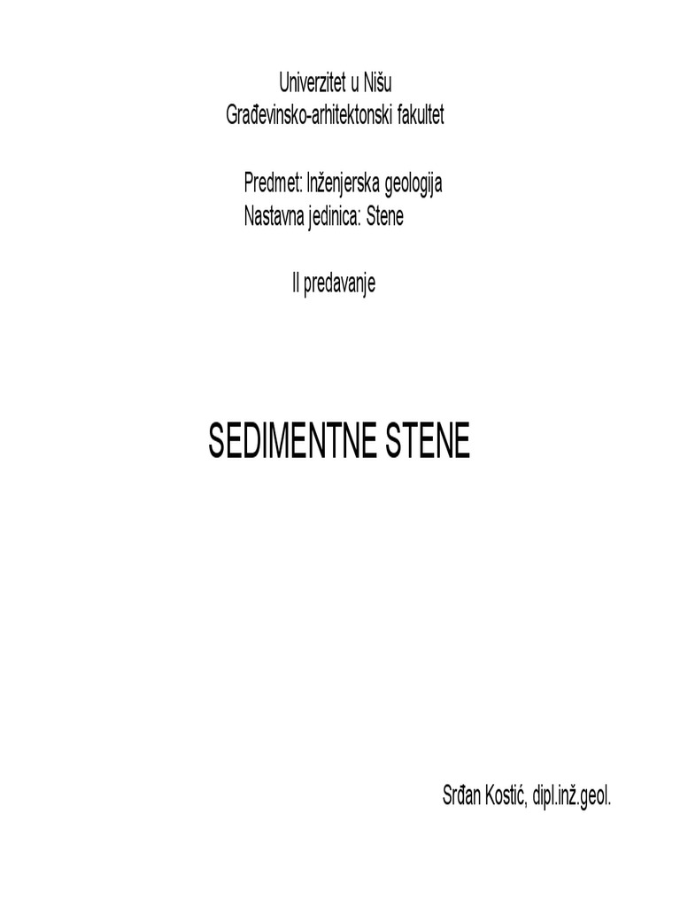II Predavanje Sedimentne Stene | PDF
