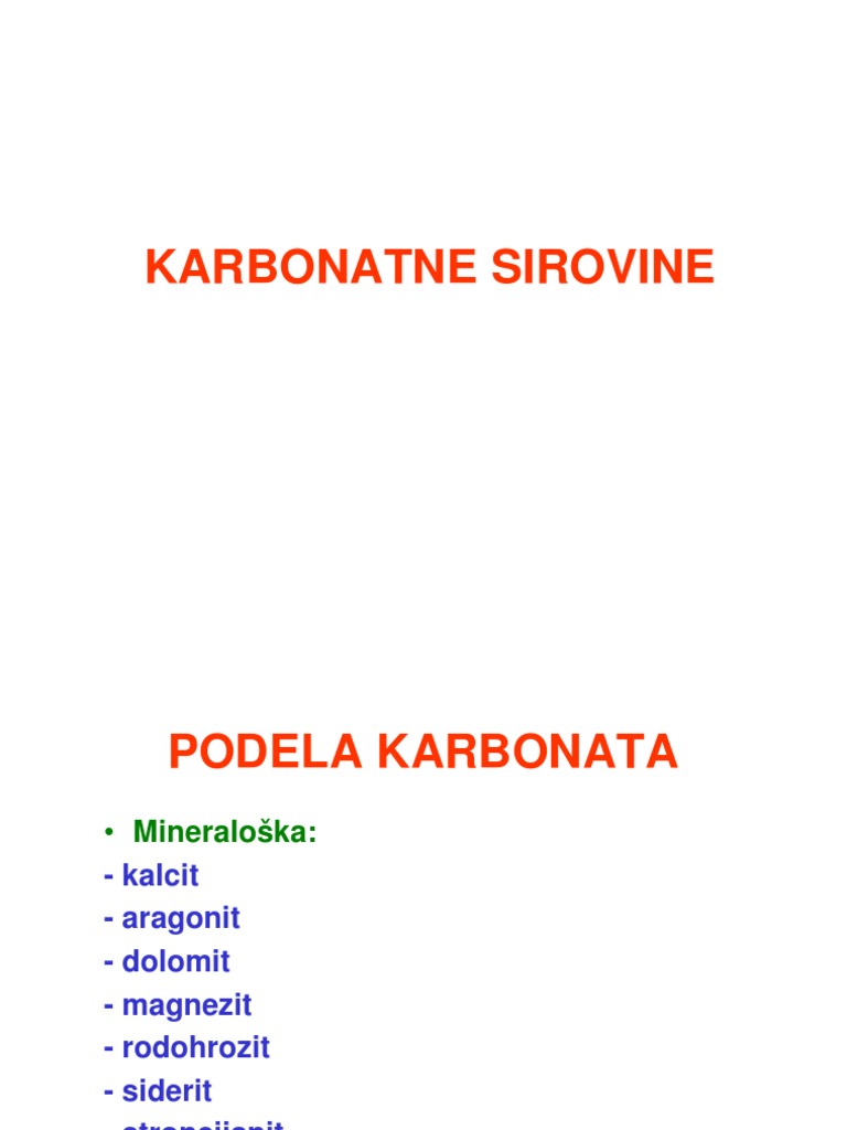 Karbonatne Sirovine | PDF