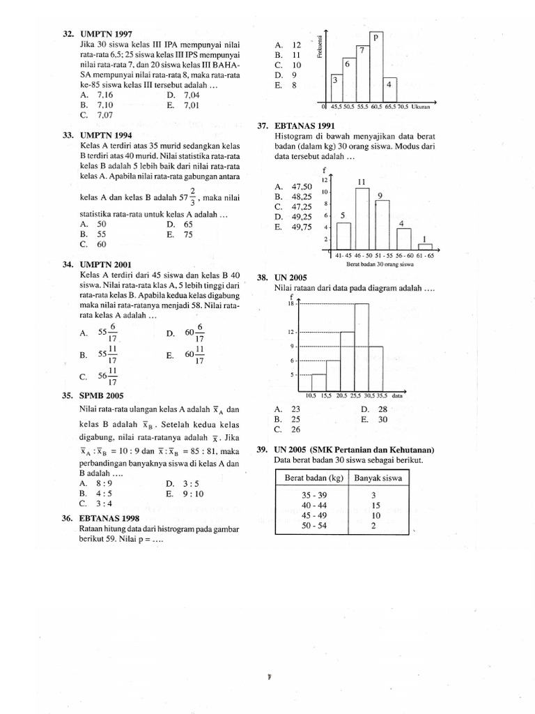 Latihan Soal Statistika Kelas 12 SMK | PDF