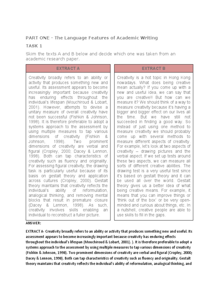 Academic Writing Language Features | PDF | Career & Growth | Art