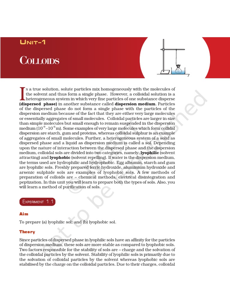 Identifying Chemicals in Colloidal Solutions | PDF | Emulsion | Colloid