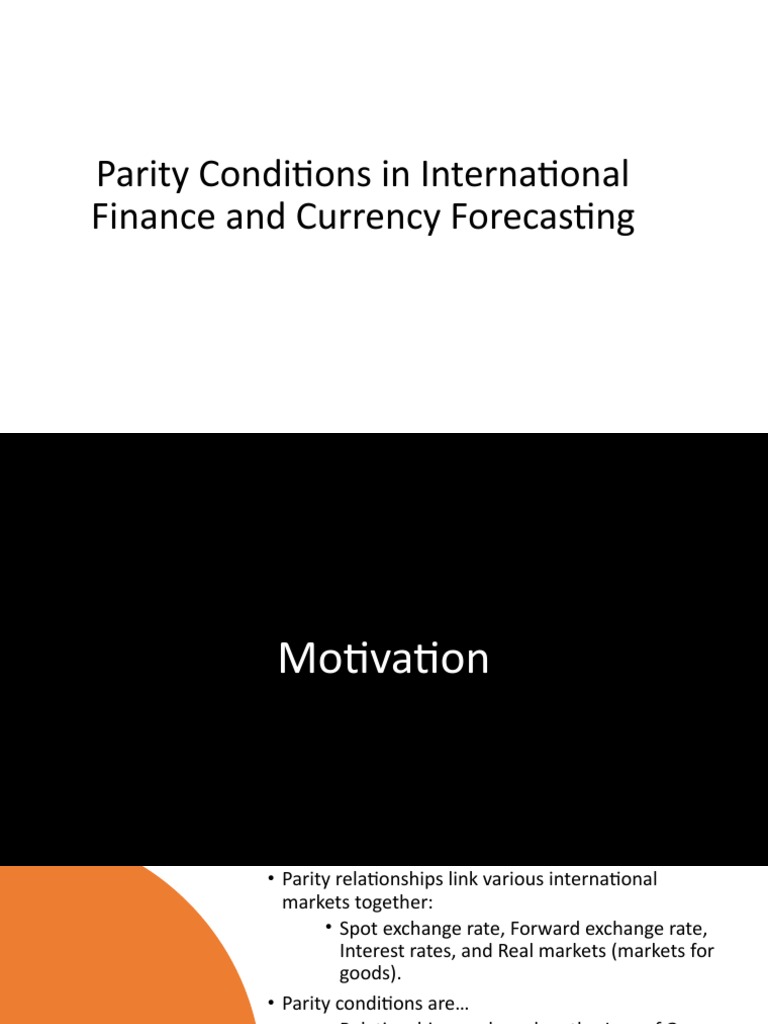 PPT-4 Parity Conditions and Currency Forecasting | PDF | Purchasing Power Parity | Exchange Rate