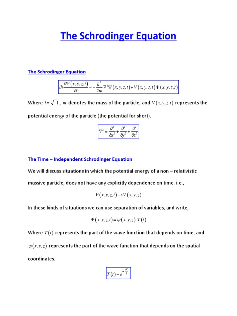 Lecture 11 | PDF | Wave Function | Schrödinger Equation