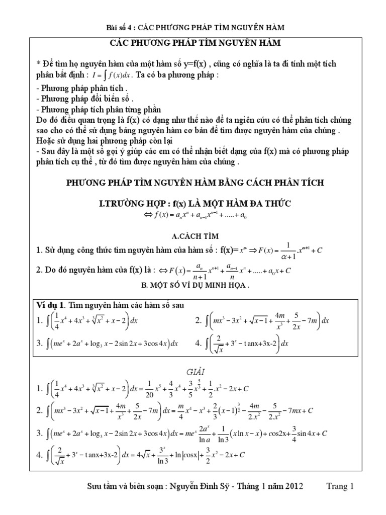 Cac Phuong Phap Tim Nguyen Ham Nguyen Dinh Sy | PDF