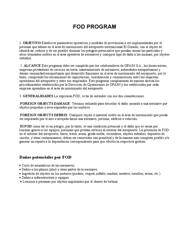 Fod Program | PDF | Aeropuerto | Aviación