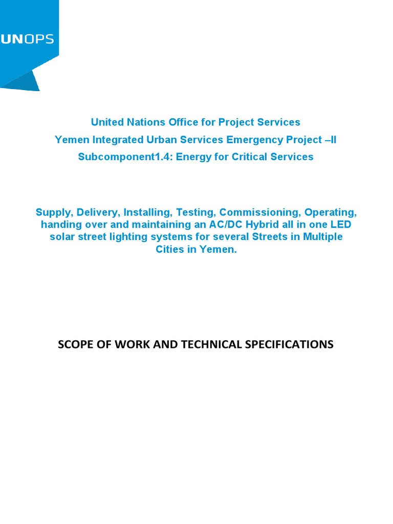 Annex 02 - Scope of Work and Technical Specifications | PDF | Solar ...