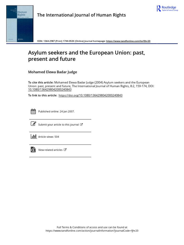 Asylum Seekers and The European Union Past Present and Future | PDF ...